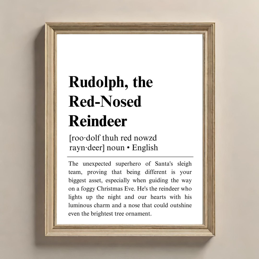 Rudolph, the Red-nosed Reindeer Definition Poster Printable ...