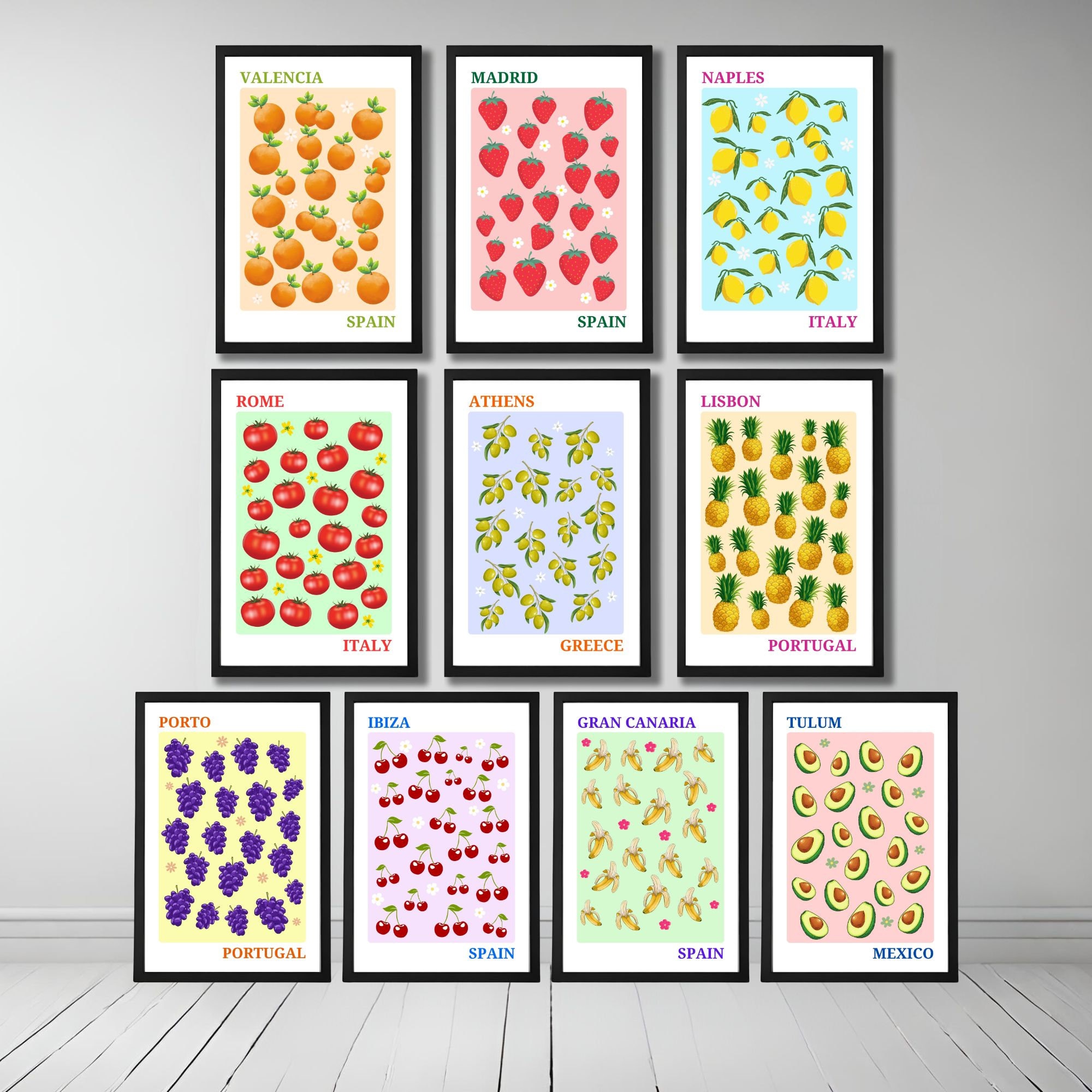 Set cities & Flavors Printable Posters Instant - Etsy