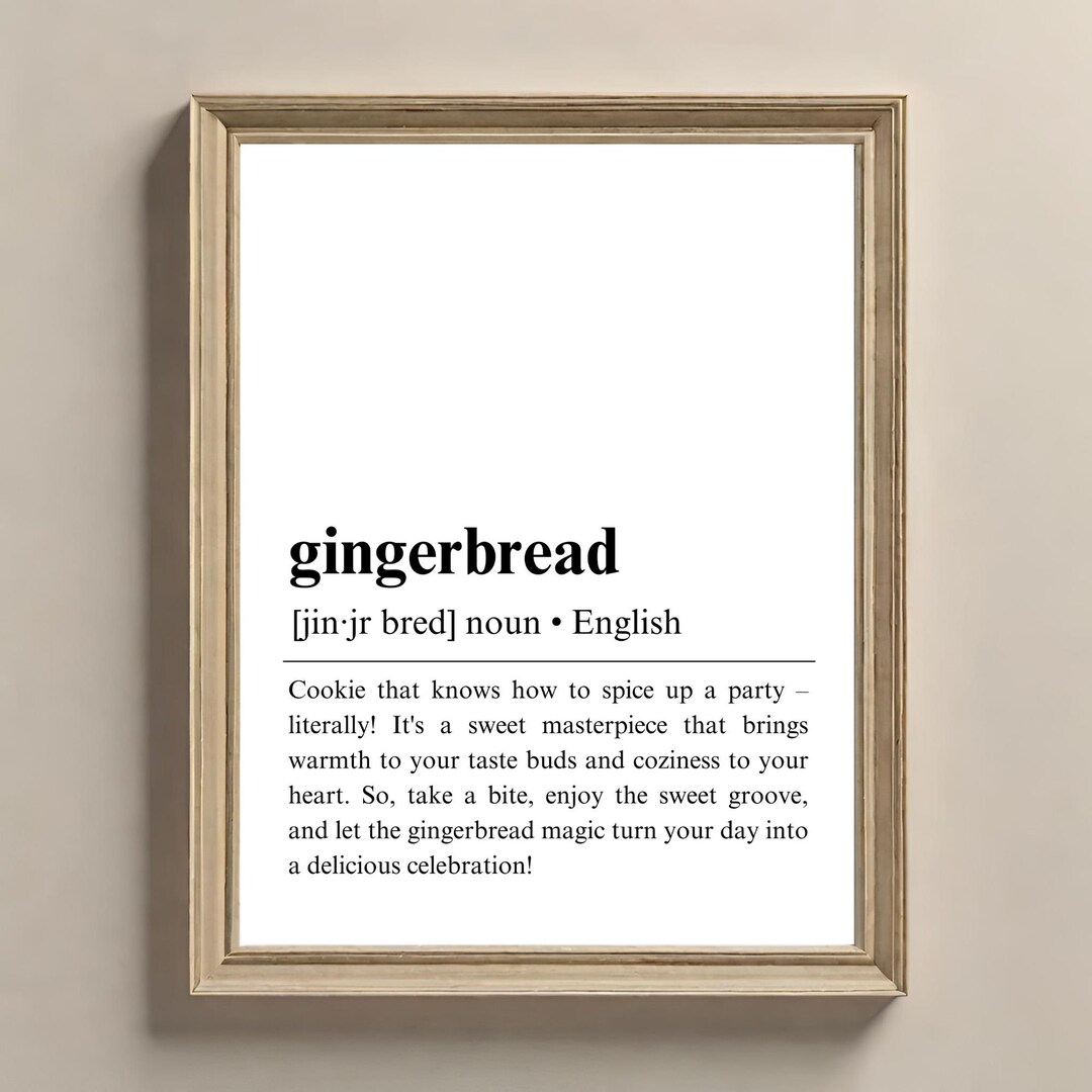 Gingerbread Definition Poster Printable | Definition Sign Template ...