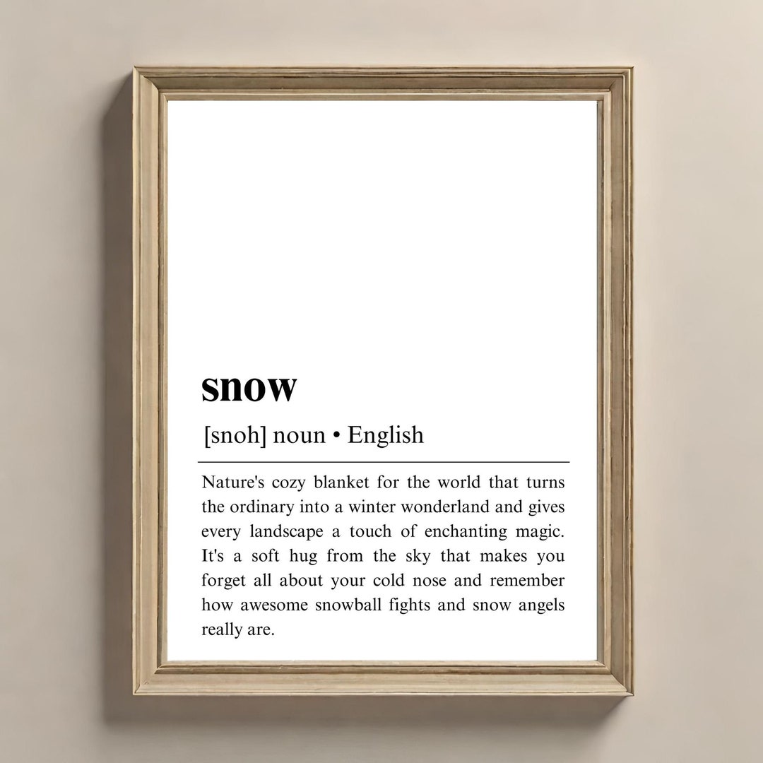Snow Definition Poster Printable | Definition Sign Template | Christmas ...