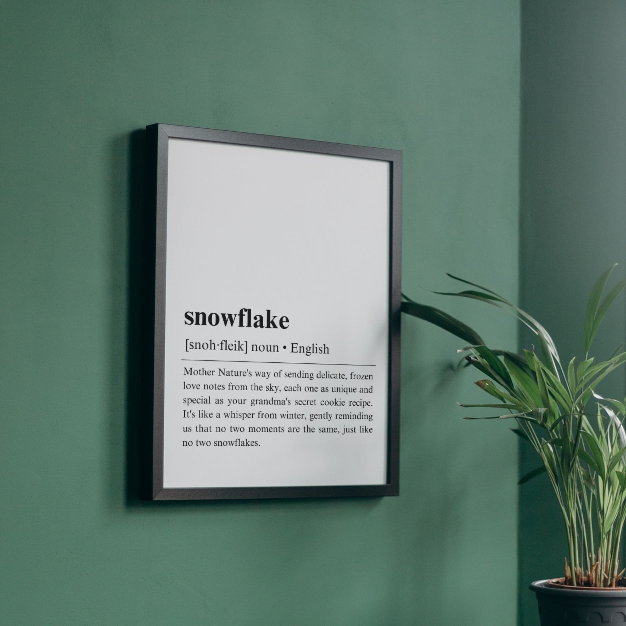 Snowflake Definition Poster Printable Definition Sign Template ...