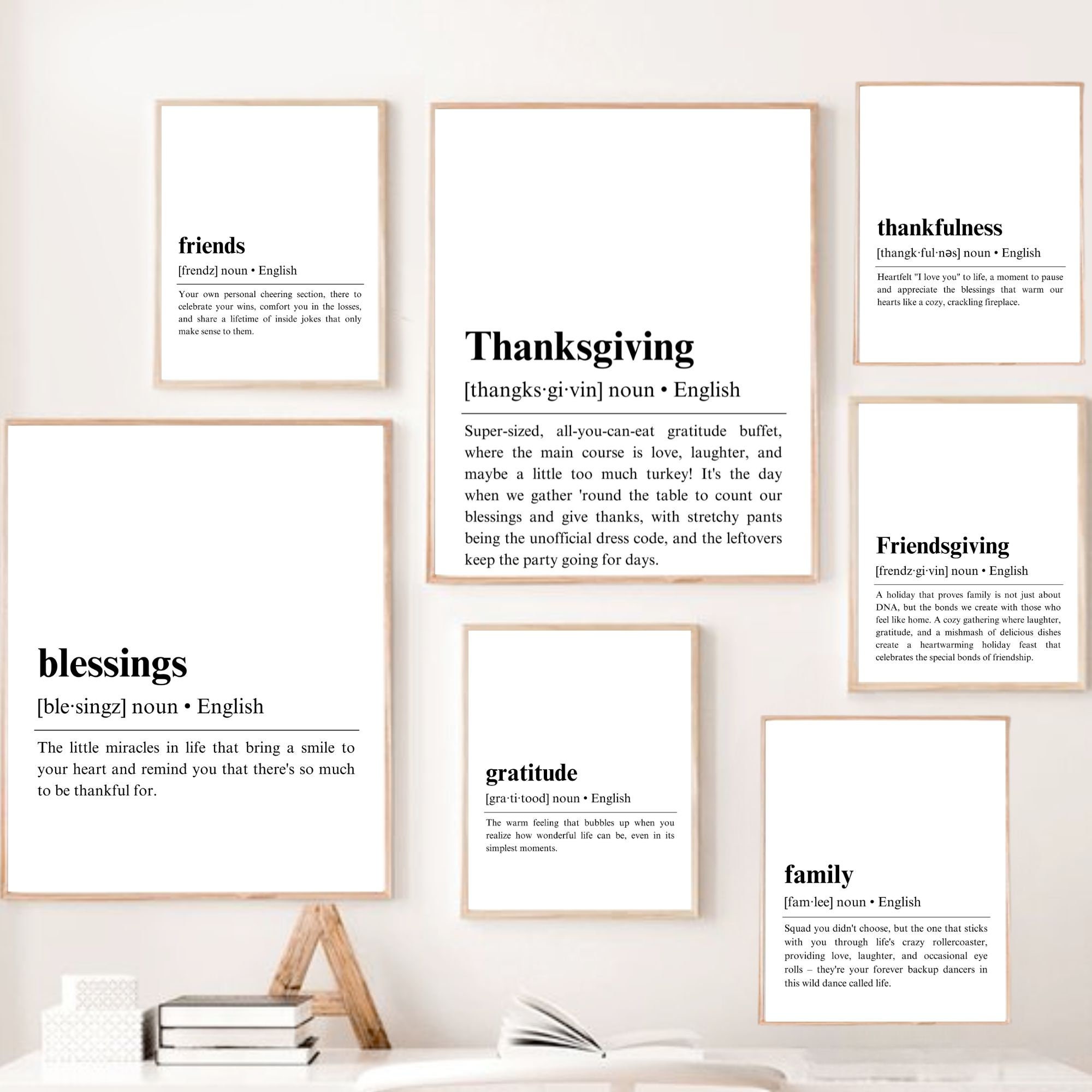 Thanksgiving Set of 7 Definition Posters Printable Definition Sign ...