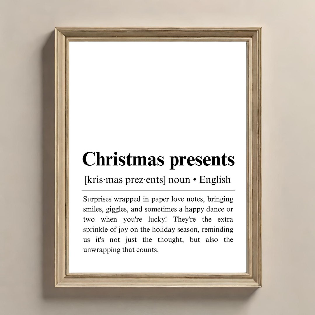 Christmas Presents Definition Poster Printable | Definition Sign ...