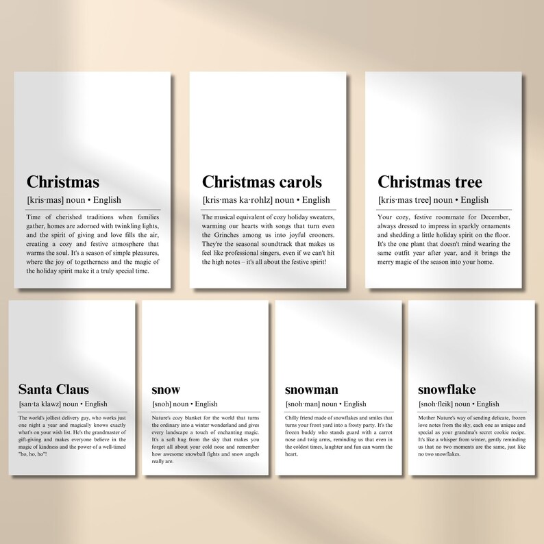 Santa Claus Definition Poster Printable Definition Sign Template ...