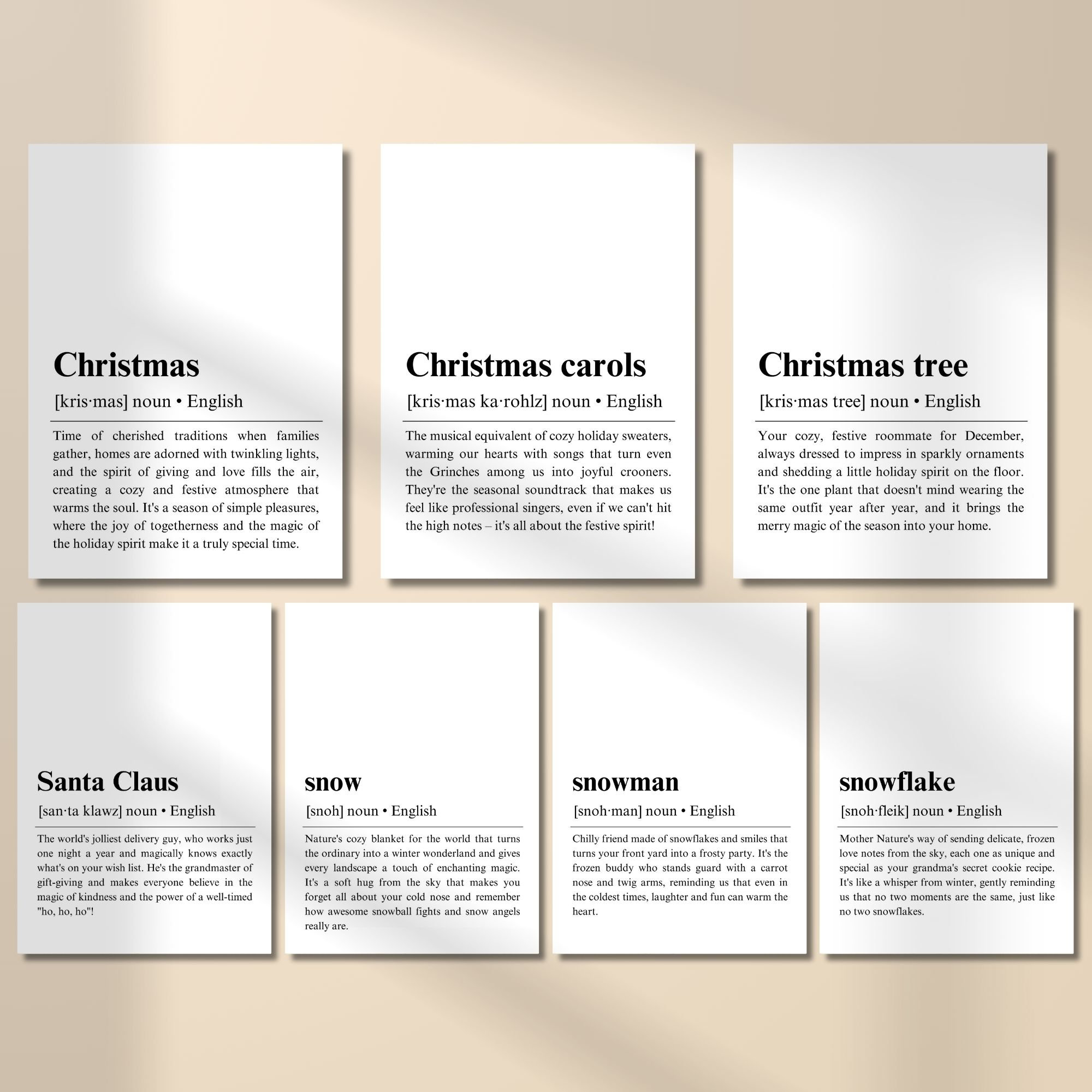 Santa Claus Definition Poster Printable Definition Sign Template ...