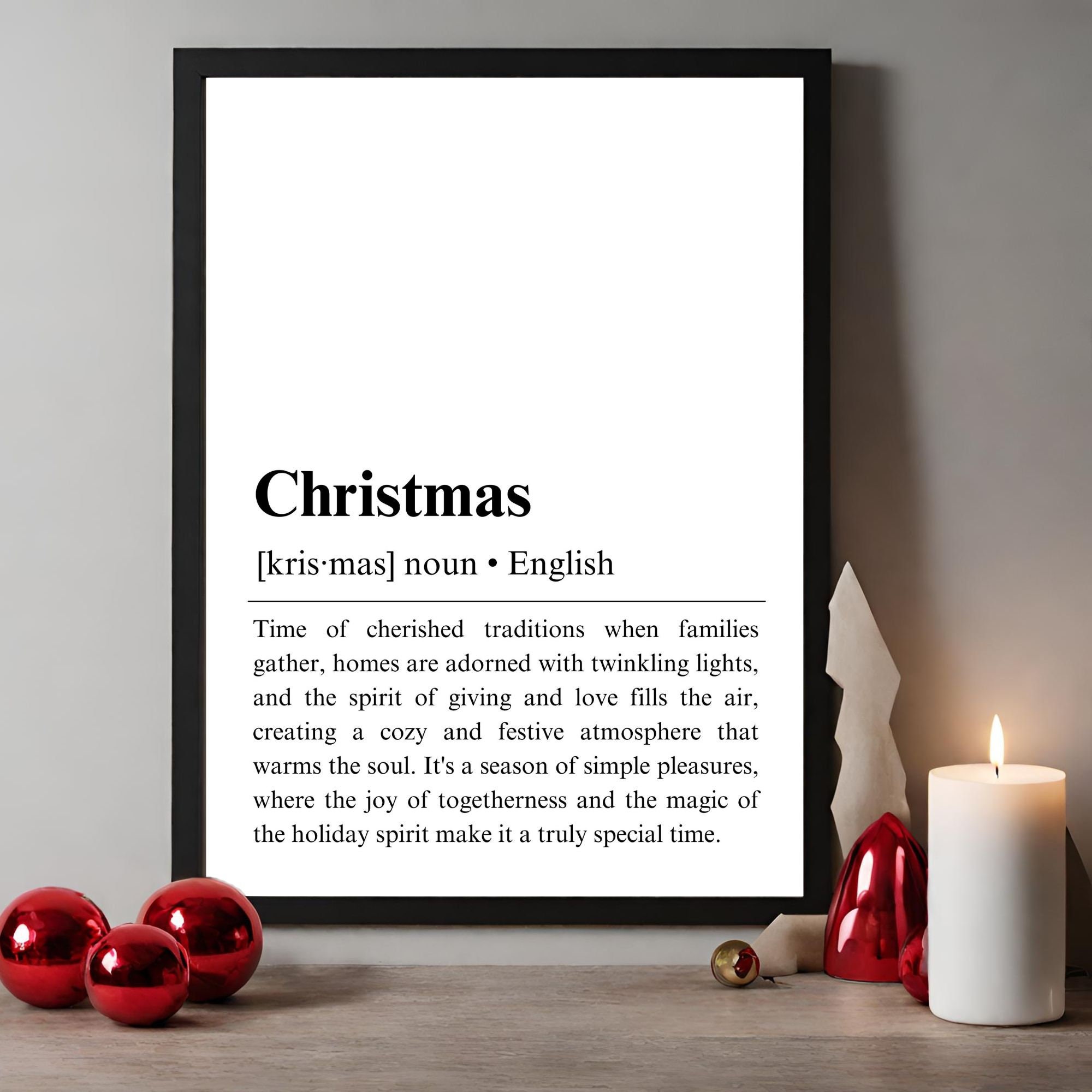 Christmas Definition Poster Printable | Definition Sign Template ...