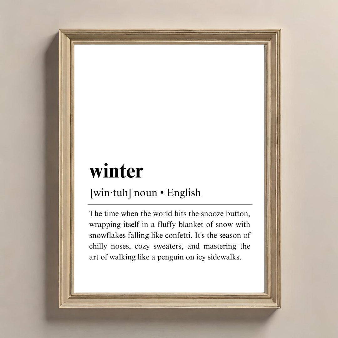 Winter Definition Poster Printable | Definition Sign Template ...