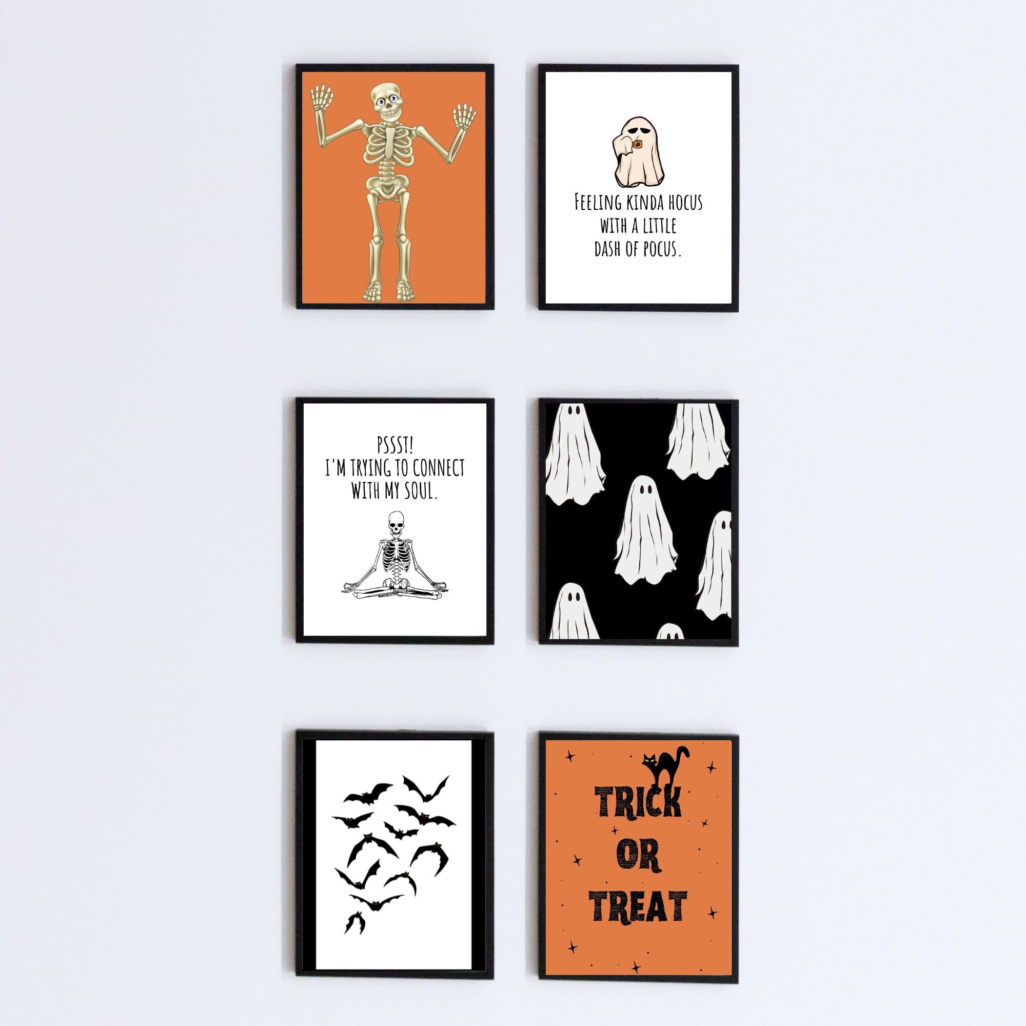 Halloween Set of 6 Printables Halloween Gallery Wall - Etsy