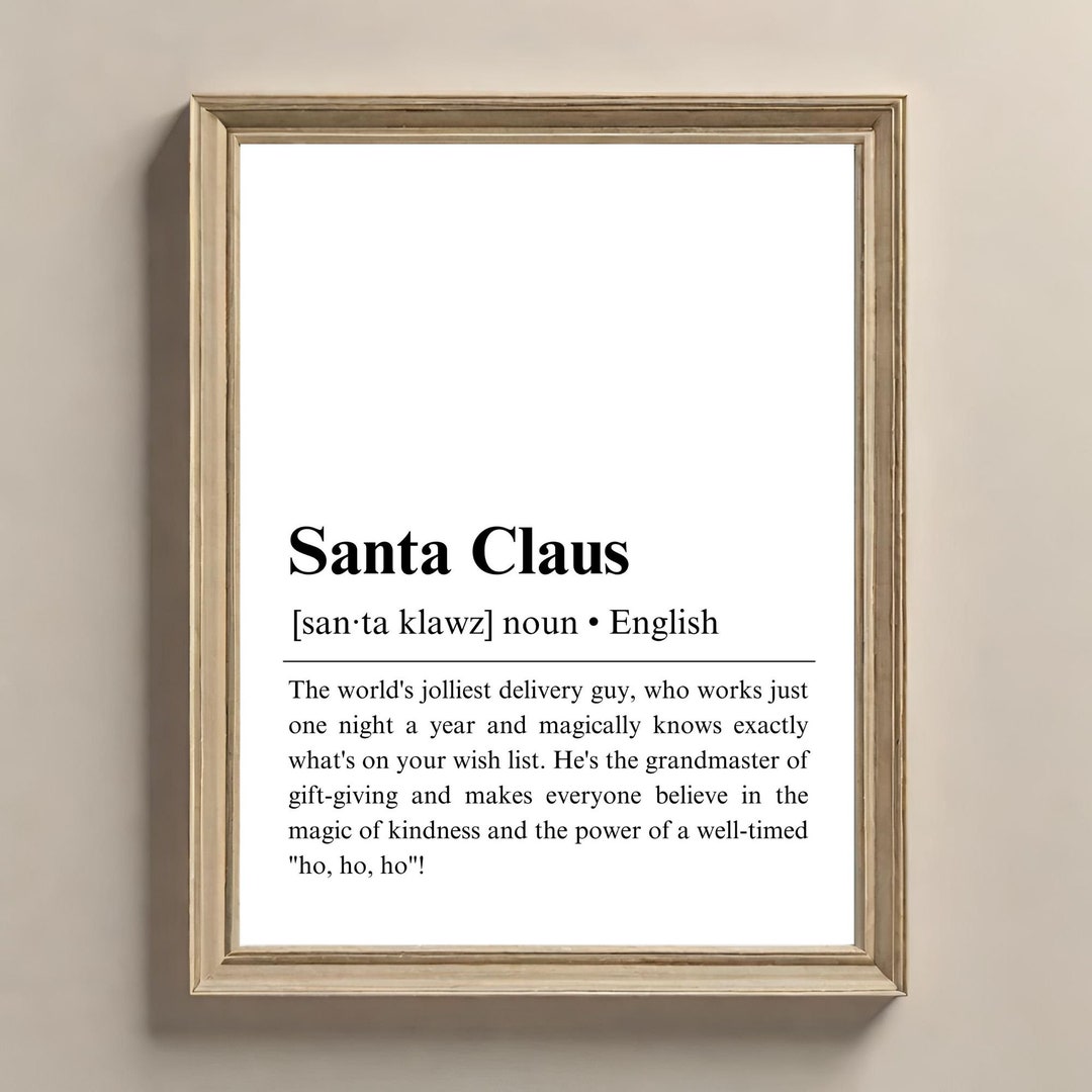 Santa Claus Definition Poster Printable | Definition Sign Template ...