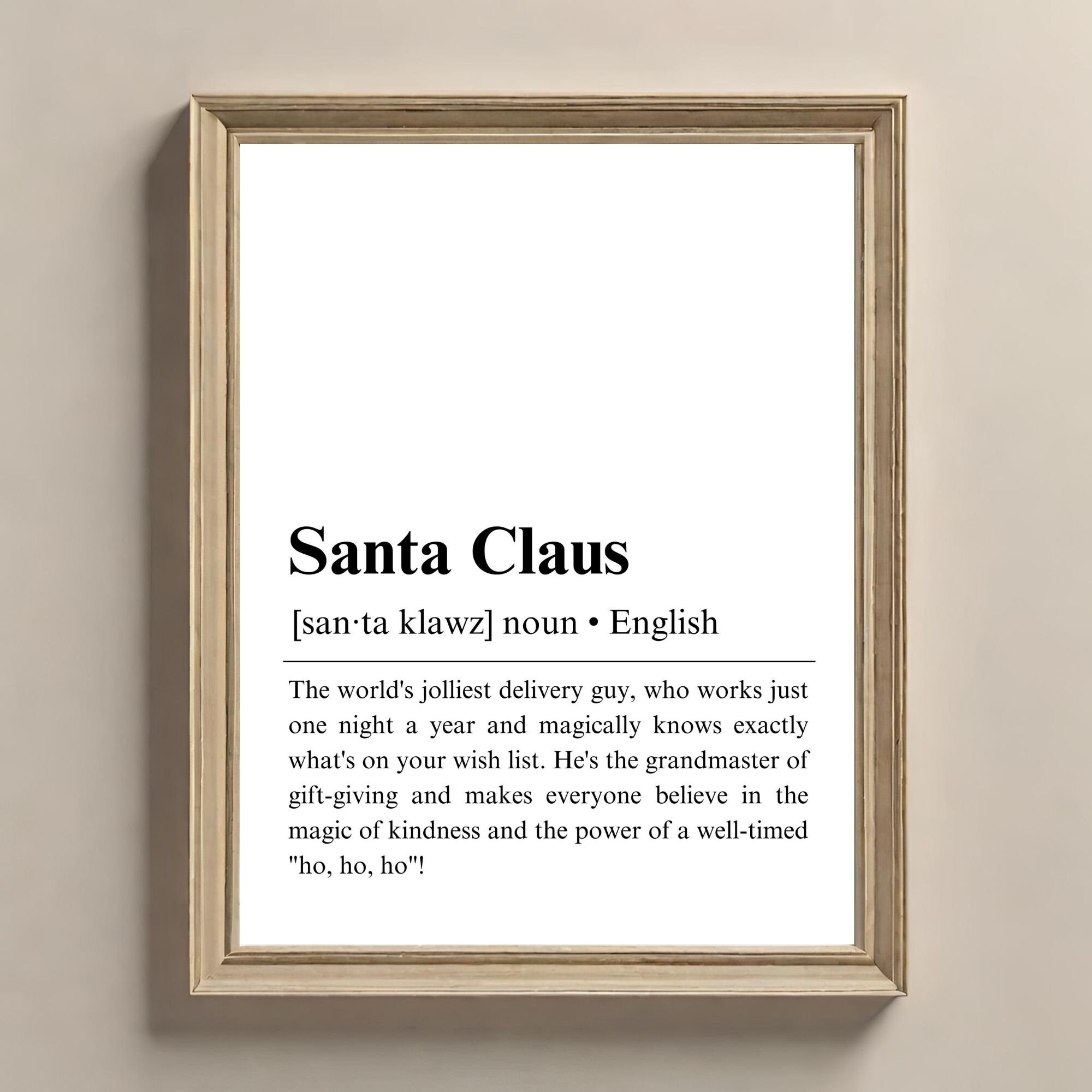 Santa Claus Definition Poster Printable Definition Sign Template ...