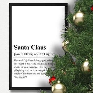 Santa Claus Definition Poster Printable | Definition Sign Template ...