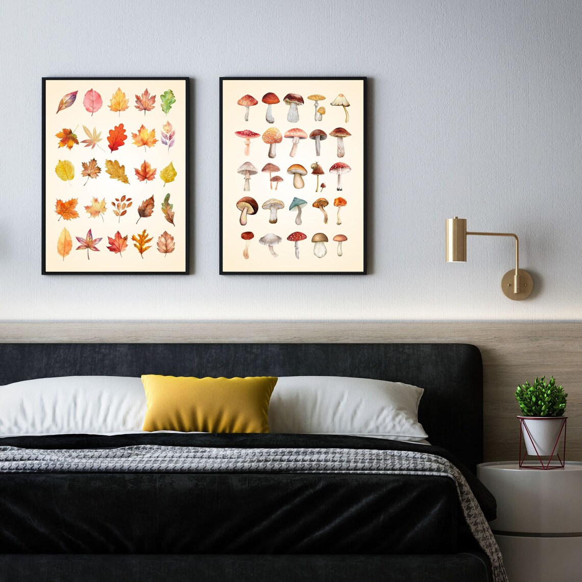 Printable Thanksgiving Decor Set of 2 Thanksgiving Art Prints Autumn ...