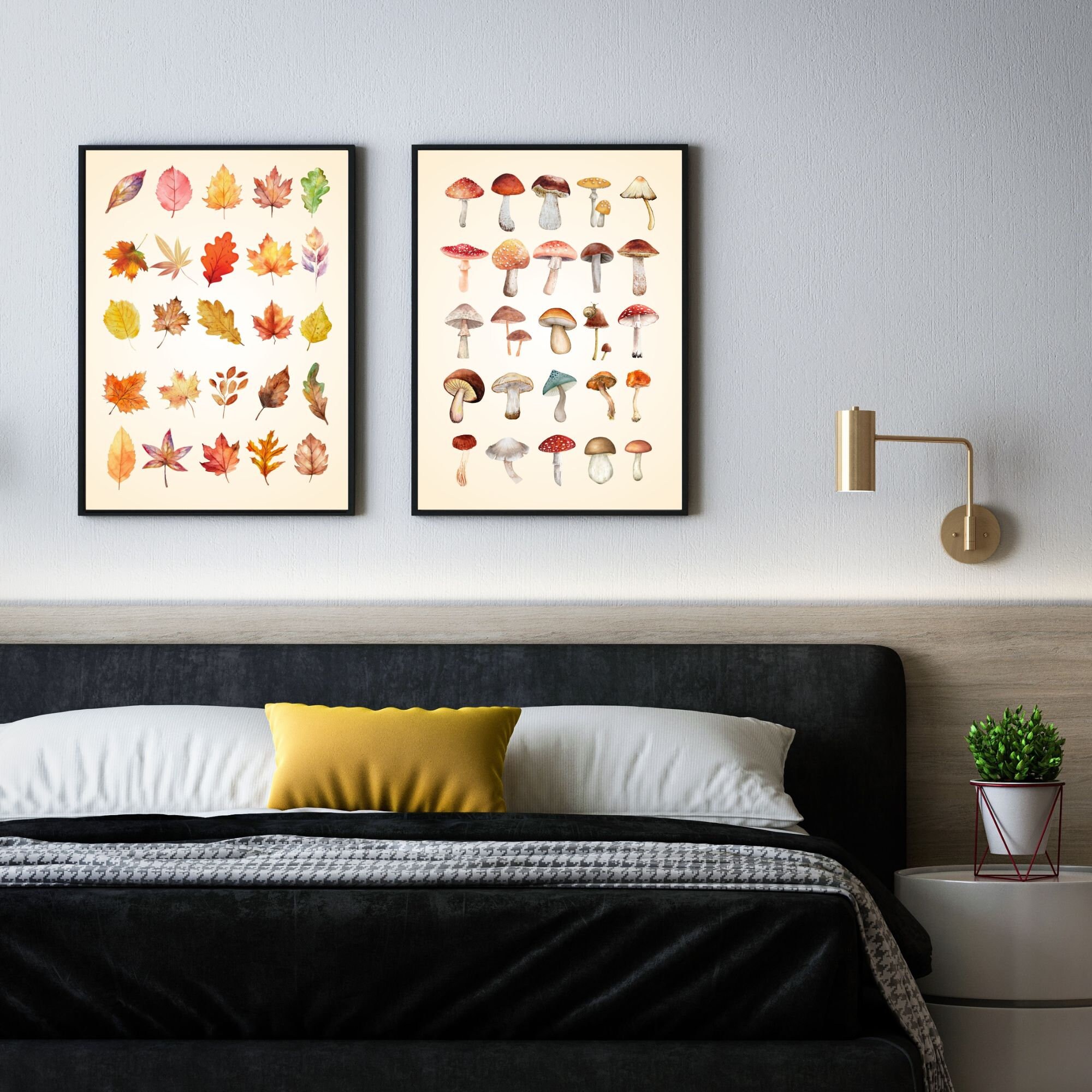 Printable Thanksgiving Decor Set of 2 Thanksgiving Art Prints Autumn ...