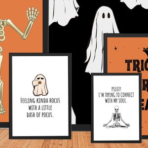 Halloween Set of 6 Printables, Halloween Gallery Wall, Halloween Decor ...