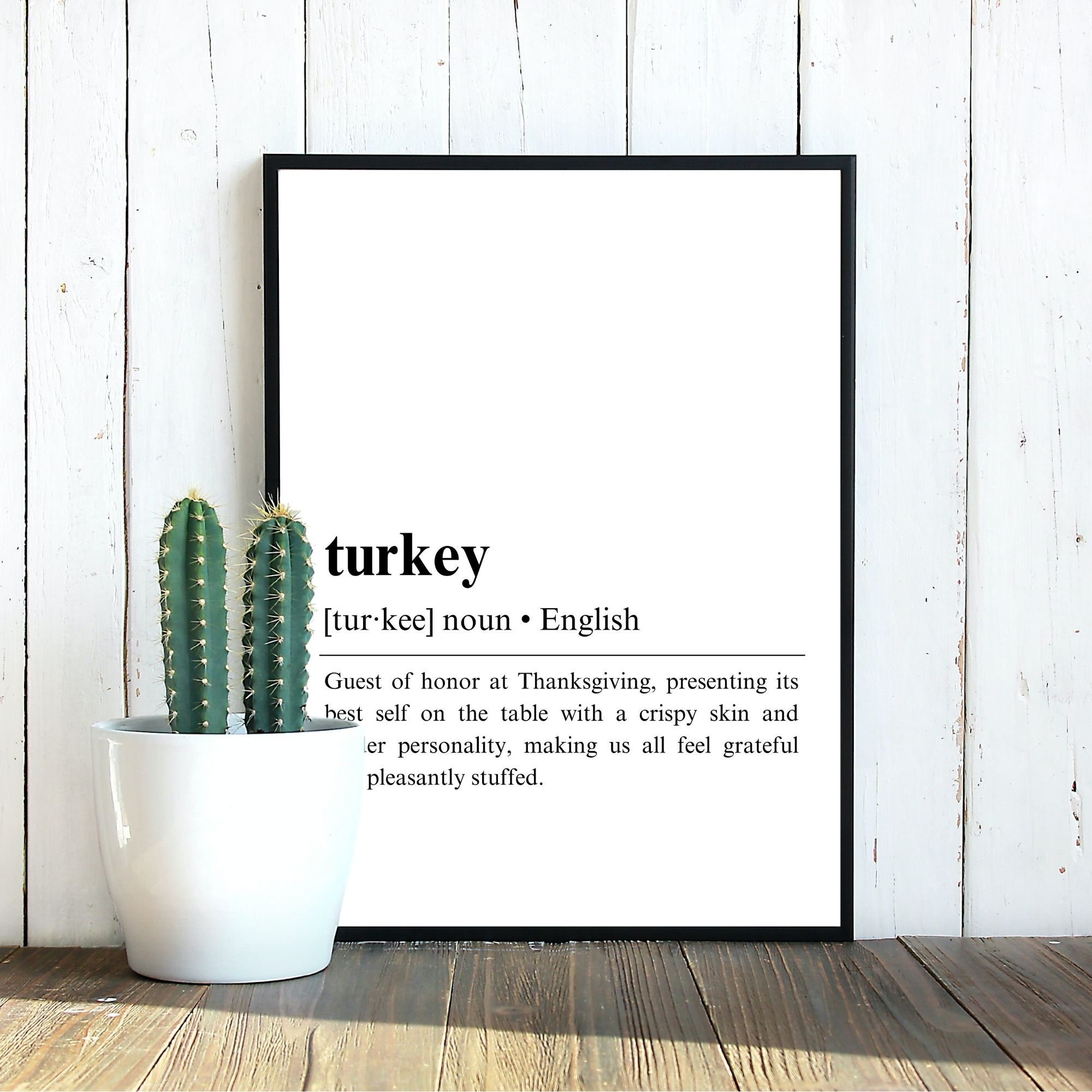 Turkey Definition Poster Printable Thanksgiving Definition - Etsy
