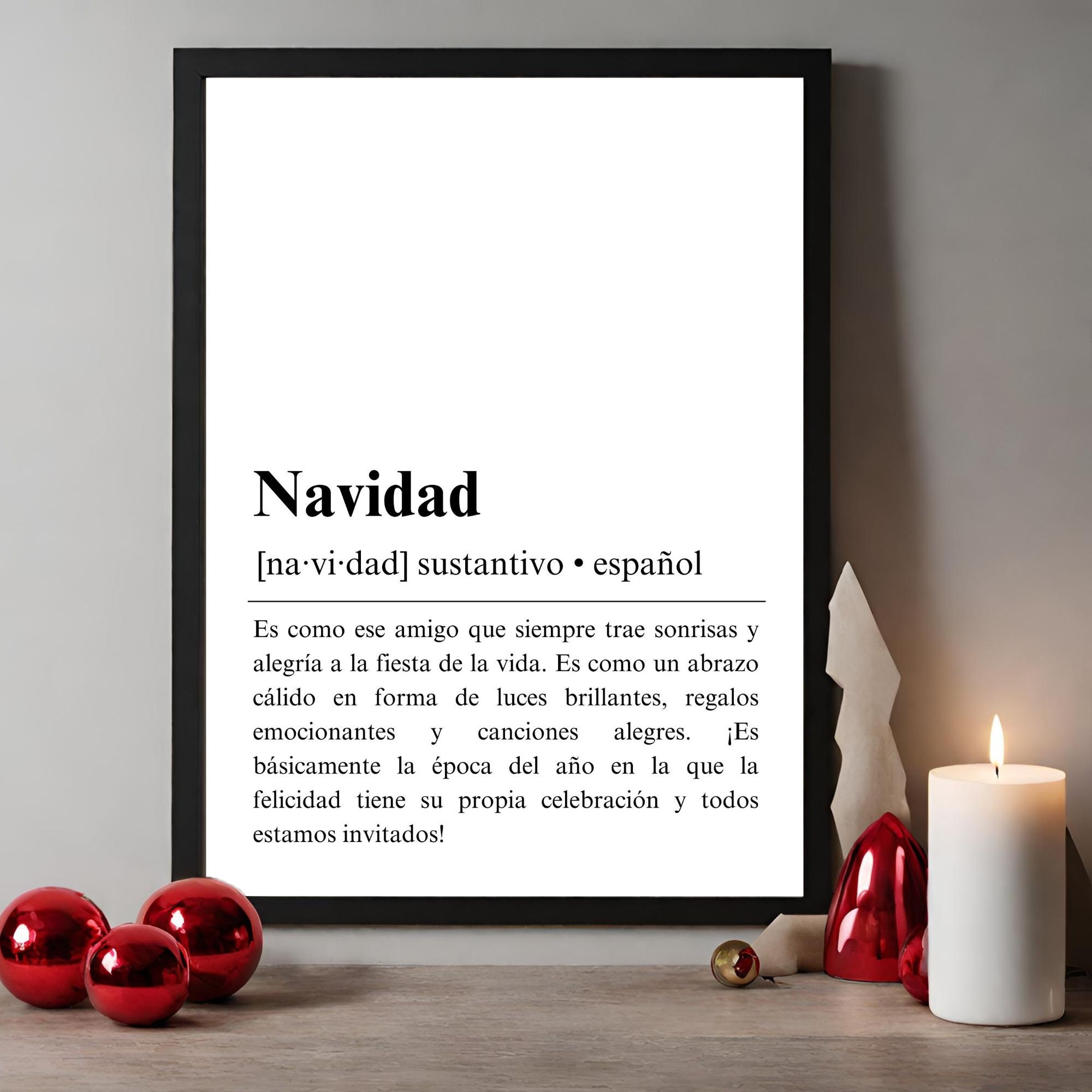 Póster Imprimible Con La Definición De Navidad, Navidad En Español ...