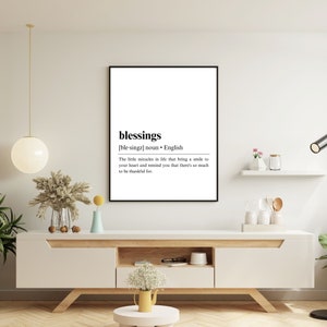 Blessings Definition Poster Printable | Definition Sign Template ...