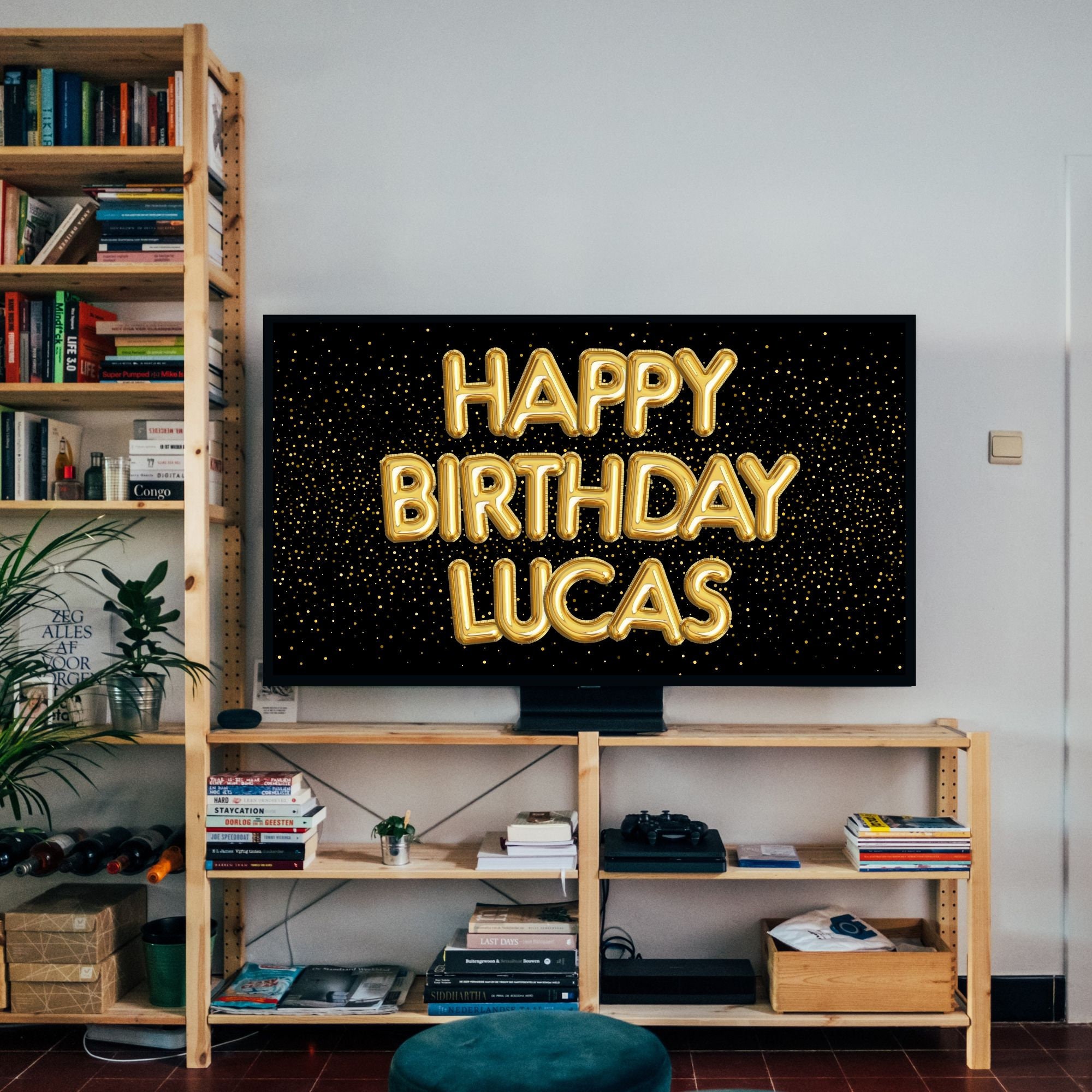 Custom Birthday TV Frame, Personalized Samsung Frame TV Art, Happy ...