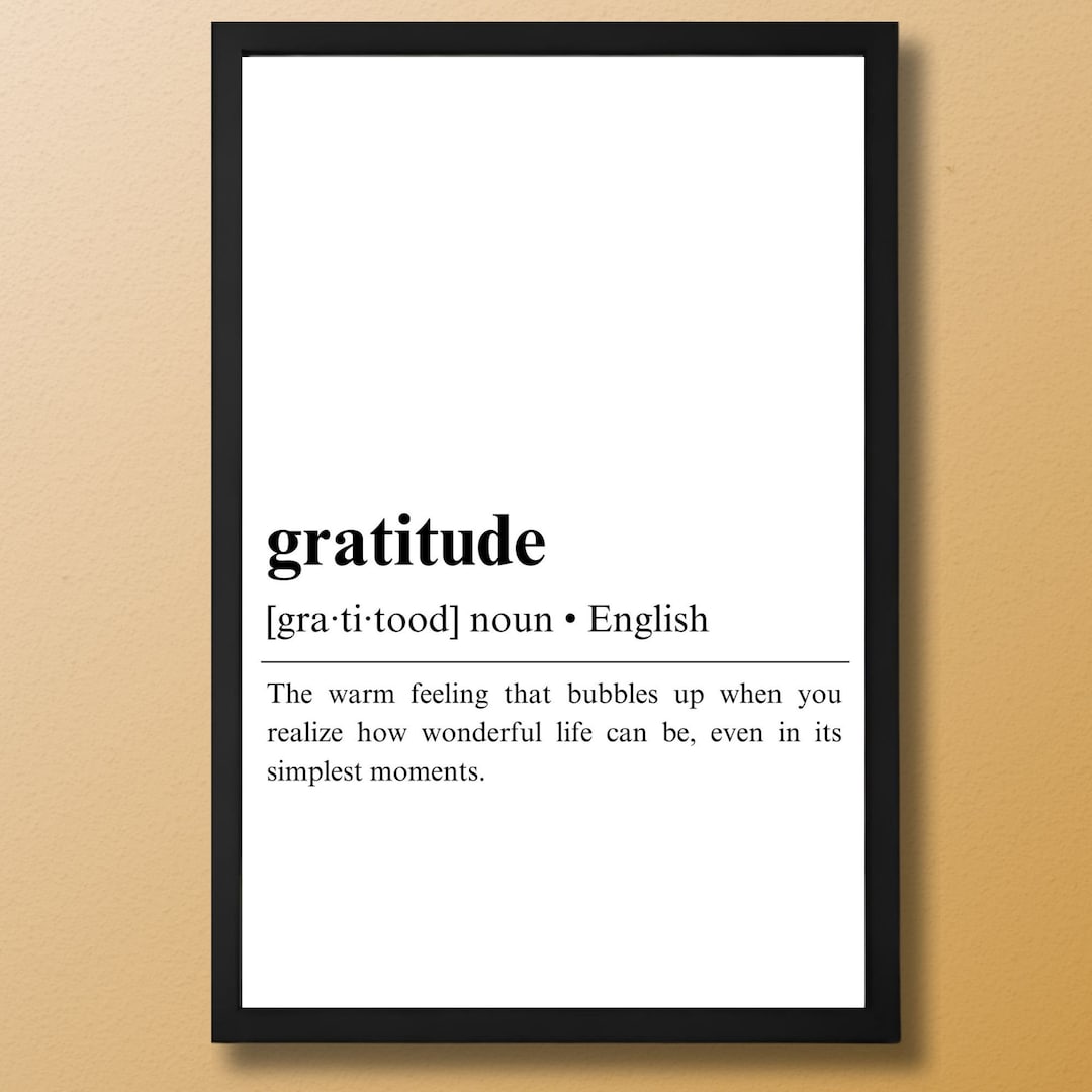 Gratitude Definition Poster Printable | Definition Sign Template ...