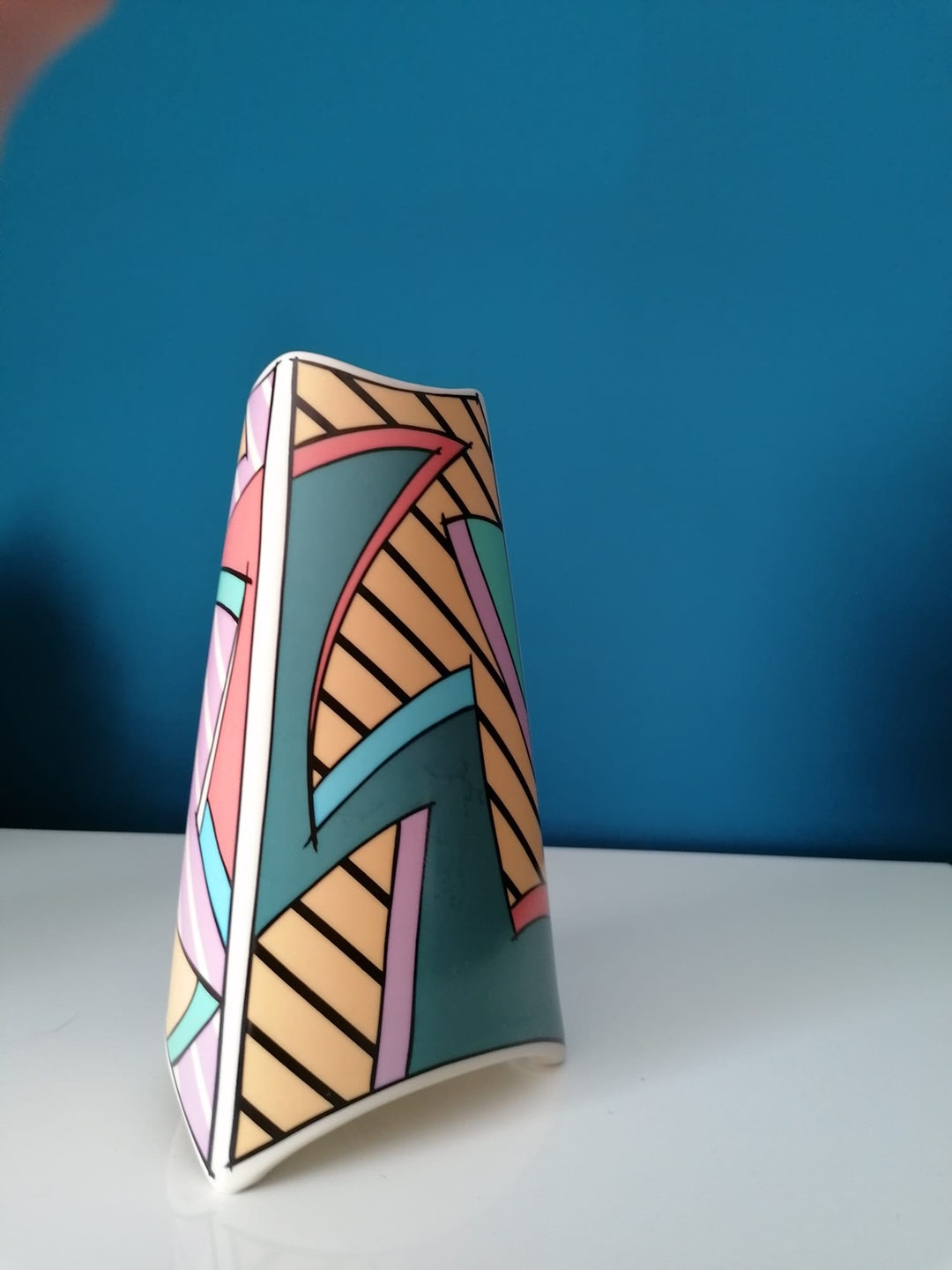 Vintage Rare Retro 1980s Rosenthal Flash One Triangle Vase From Dorothy ...