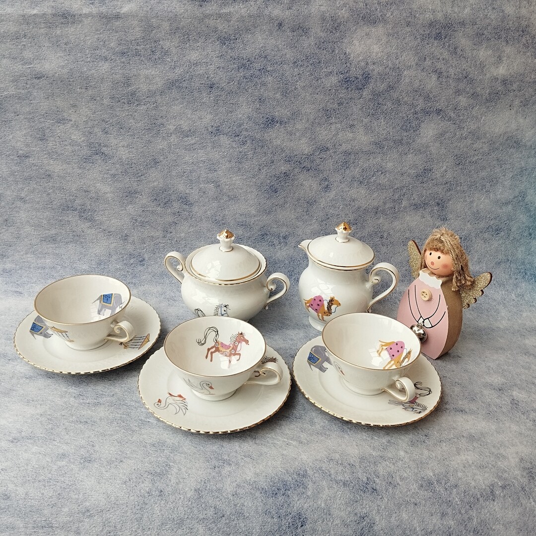 True Vintage Seltmann Porcelain Coffee Set/vintage Circus Zoo - Etsy
