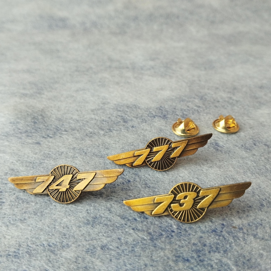 Set of 3 Vintage Boeing Pins Boeing Memory Badges Boeing 737/boeing 747 ...