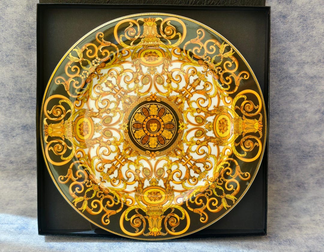 Vintage Rosenthal Versace Wall Plate: Barroco Mythos Medusa, Golden ...