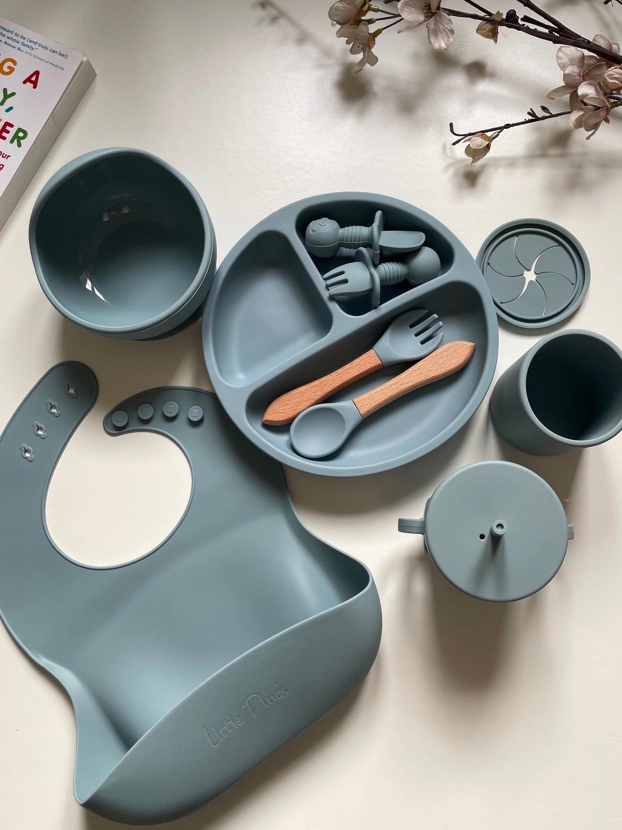 Silicone Baby Weaning Set 10 Piece | Baby Tableware | Toddler Suction ...