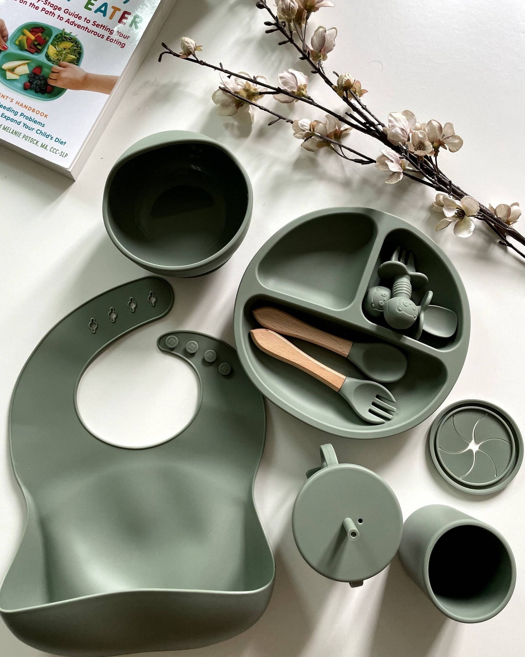 Silicone Baby Weaning Set 10 Piece | Baby Tableware | Toddler Suction ...