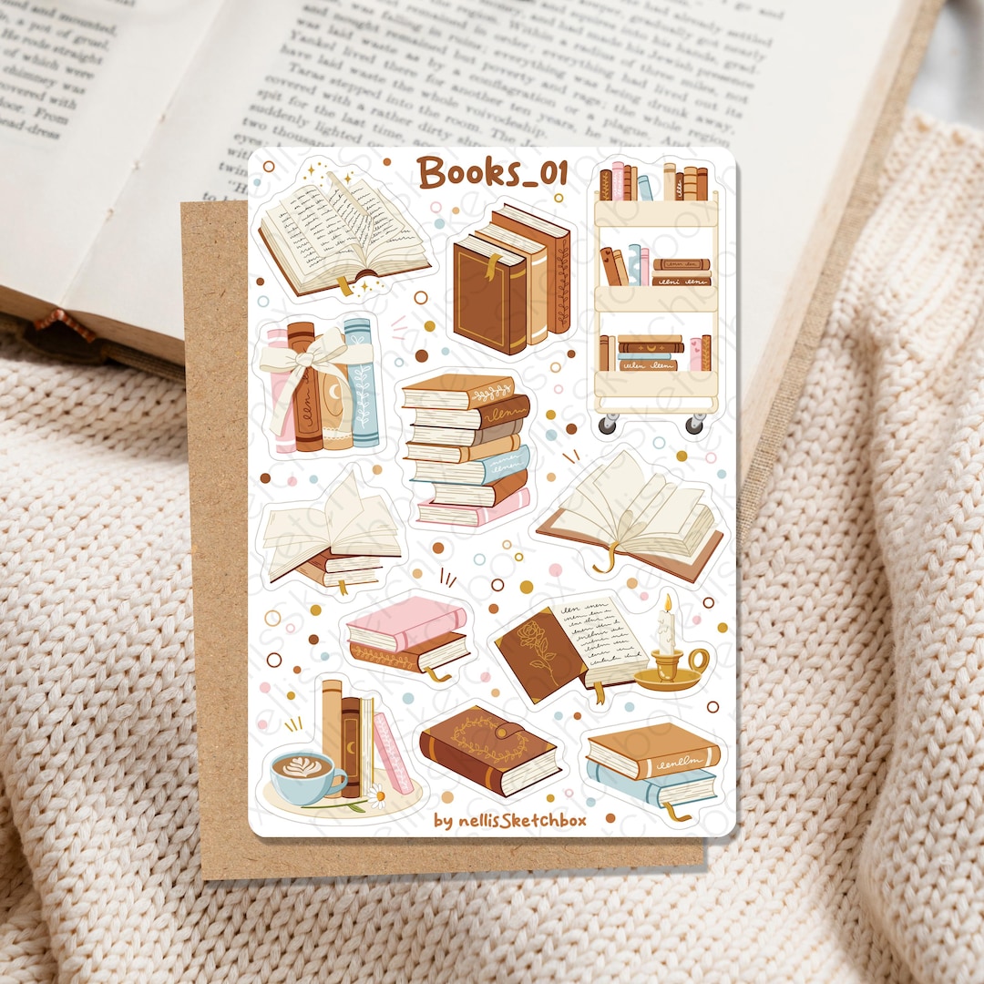 Sticker Sheet - Books_01 || Stickers | Journal Stickers | Planner ...