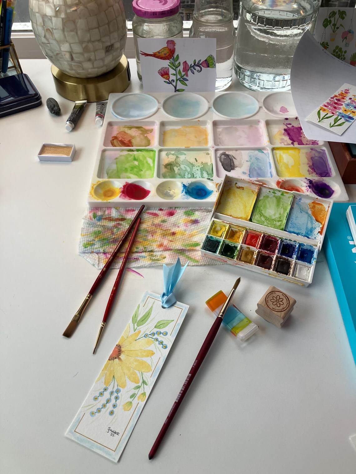 WATERCOLOR Bookmark-original Hand-painted Floral Art, Created With ...