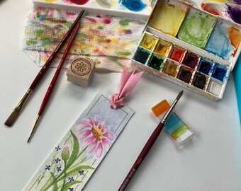 WATERCOLOR Bookmark-original Hand-painted Floral Art, Created With ...