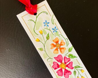 WATERCOLOR Bookmark-original Hand-painted Floral Art, Created With ...