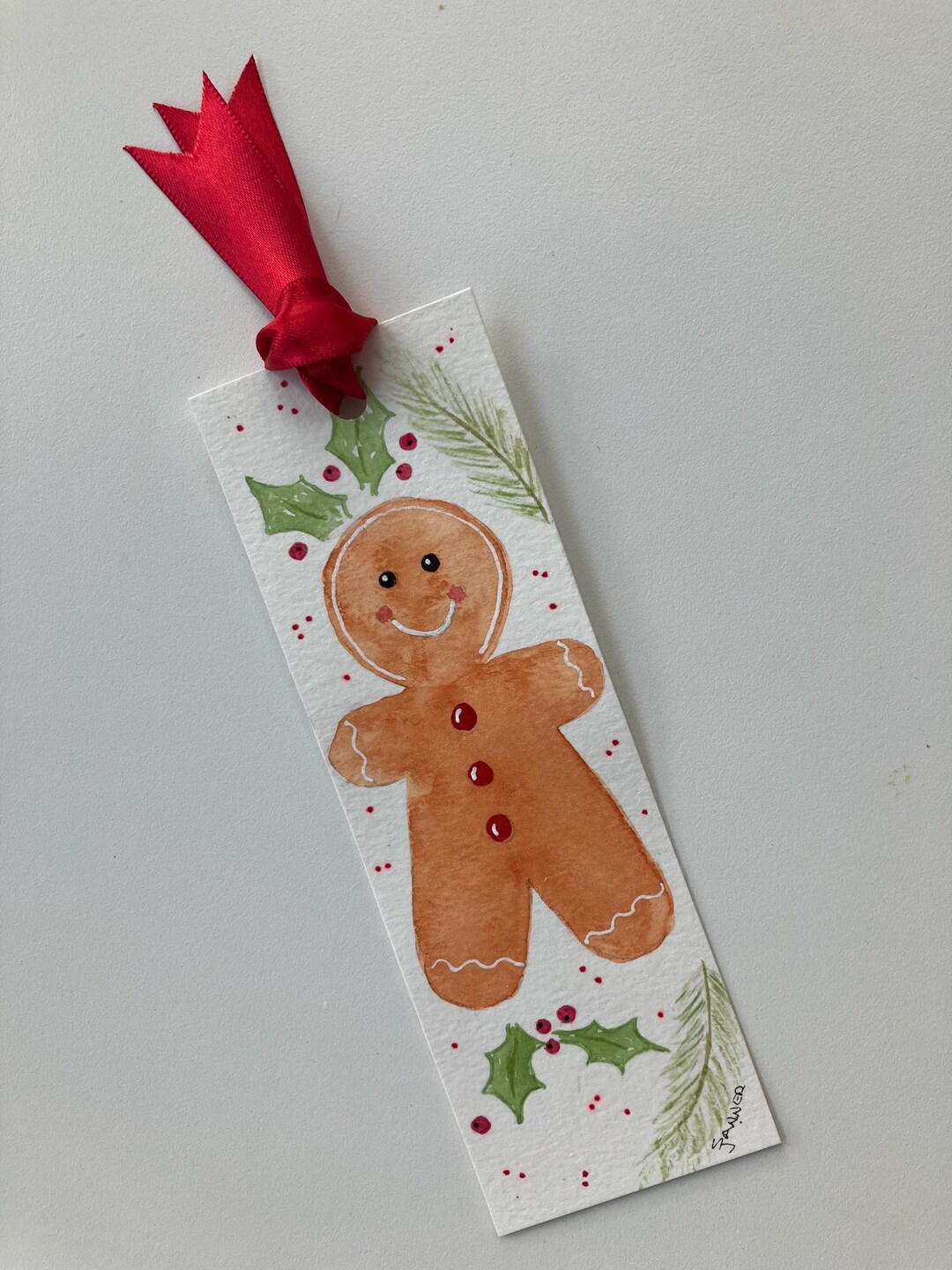 Hand-painted Gingerbread Man Bookmark Perfect for Winter’s Cozy Reading ...