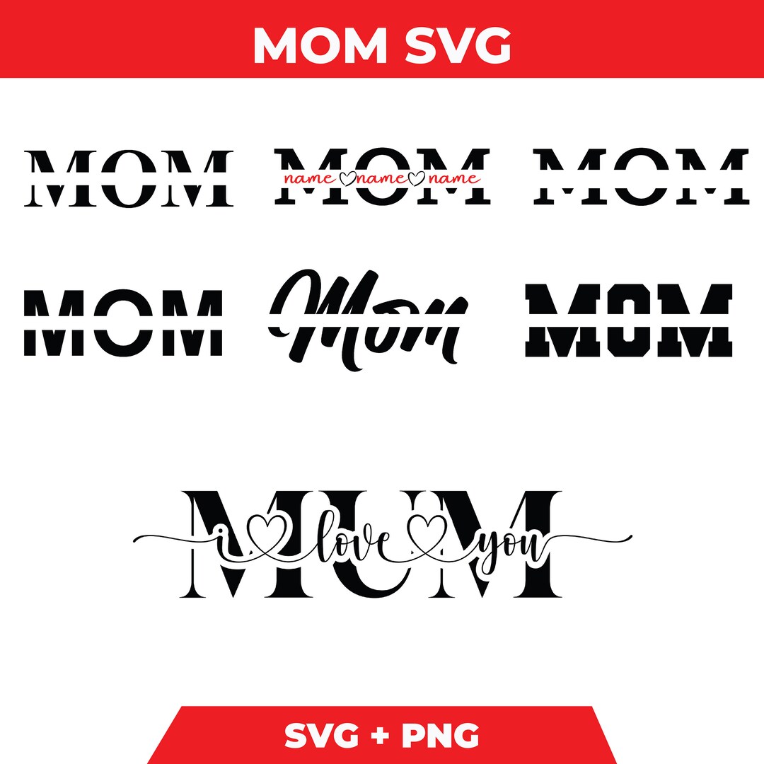 Mom Svg Bundle Mother Svg Mother's Day Svg Mom Split Name Frame Svg Mum ...