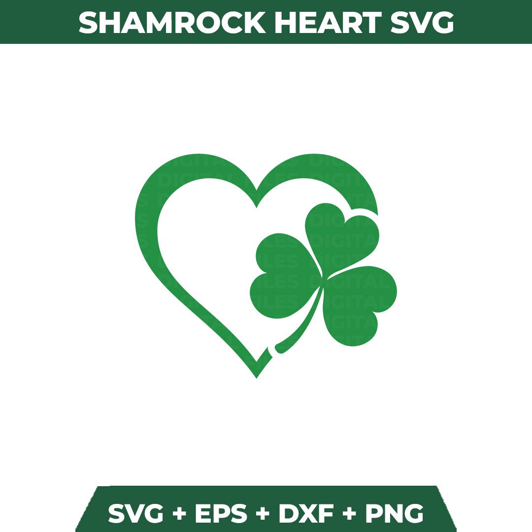 St. Patrick's Day Heart SVG Shamrock SVG St. Patrick's Day SVG Clover ...