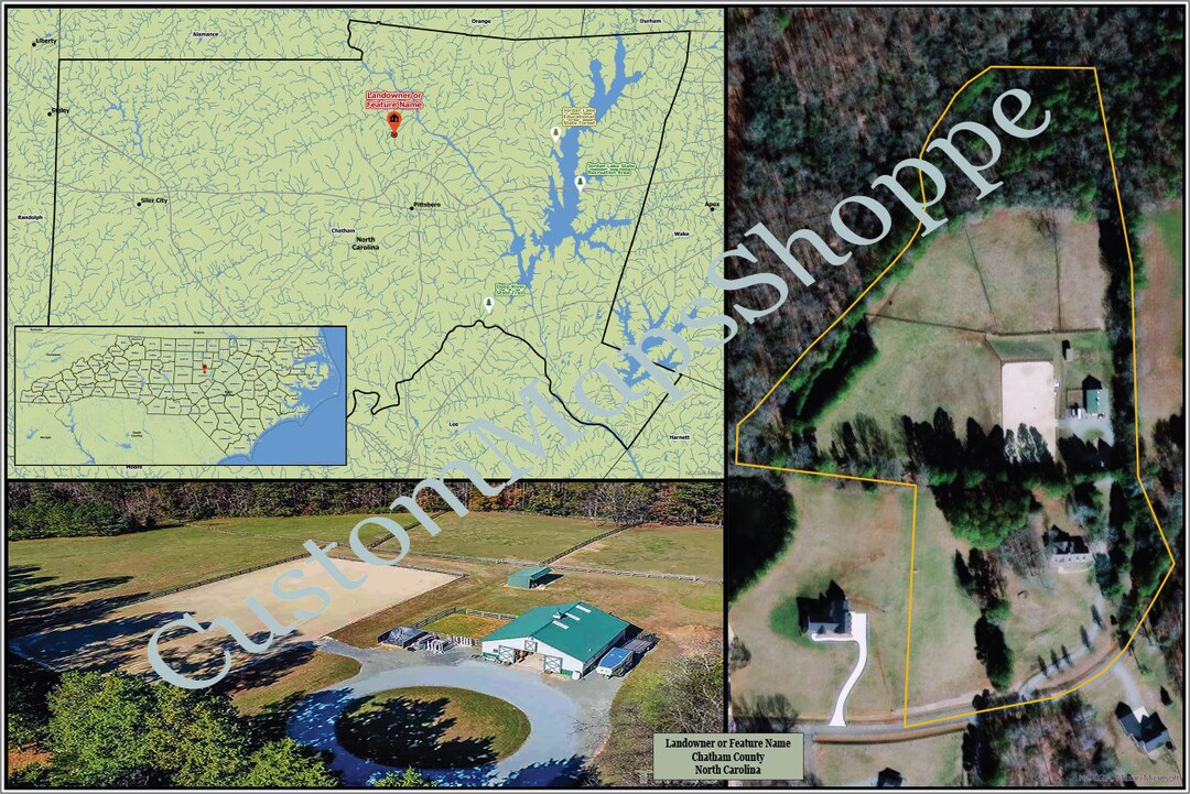 Private Landowner Bespoke Print Embedded With Aerial Photo Showing ...