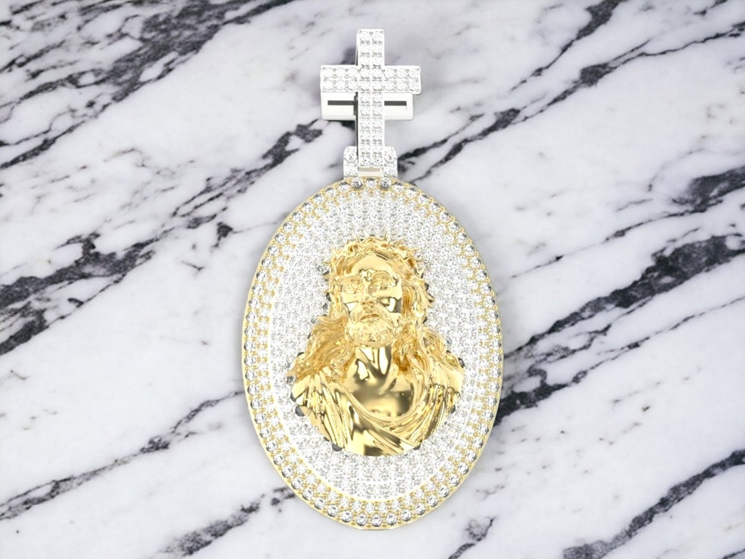 Custom Diamond Jesus Pendant - Etsy