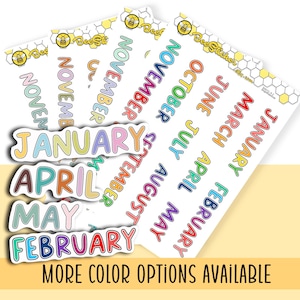 Months of the Year Stickers | Choose From Multiple Colors | Planner ...