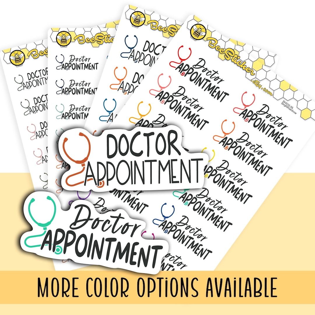Doctor Appointment Stickers| Choose From 2 Fonts and Multiple Colors ...