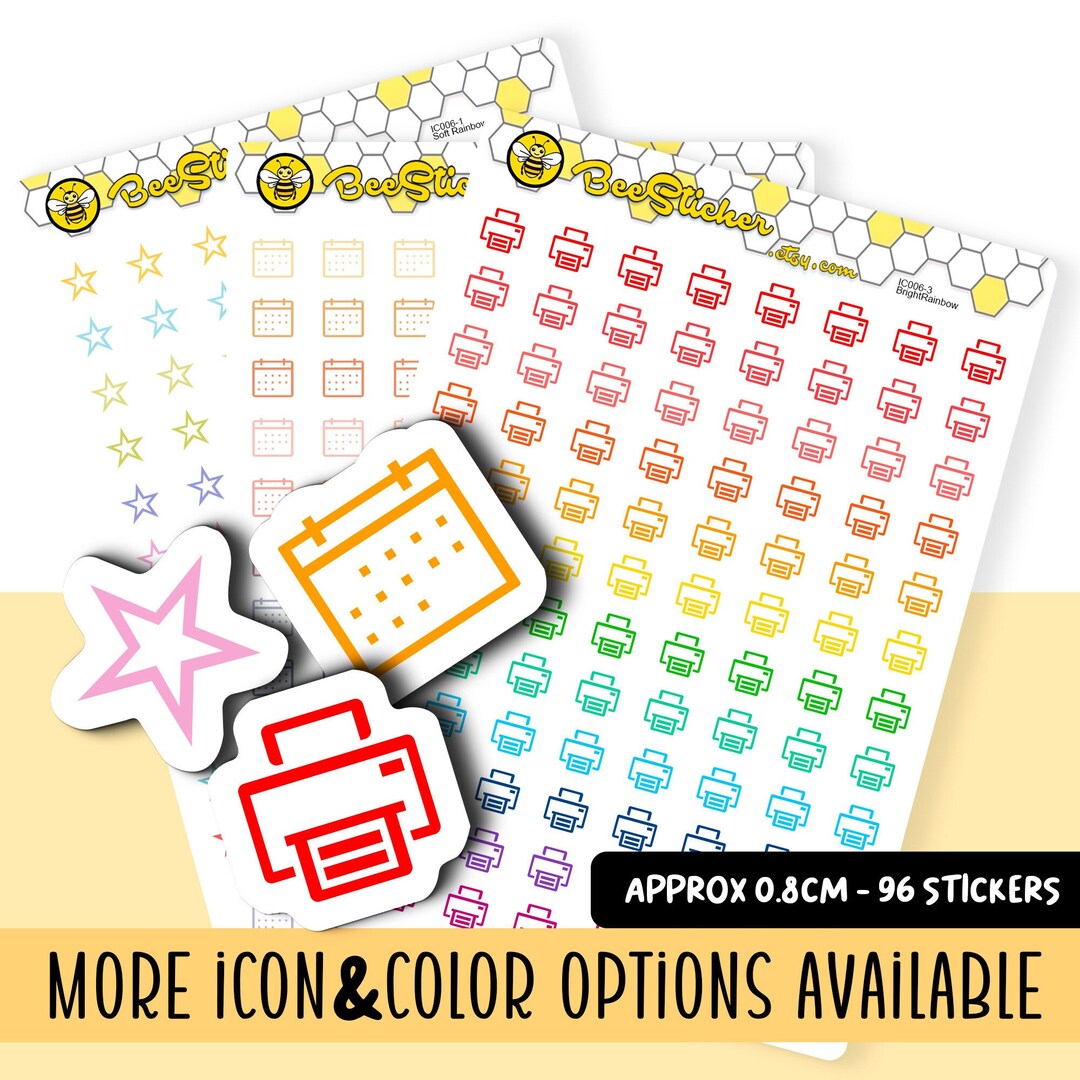 Mini Outline Icon Stickers | Choose From 360 Shapes and Multiple Colors ...
