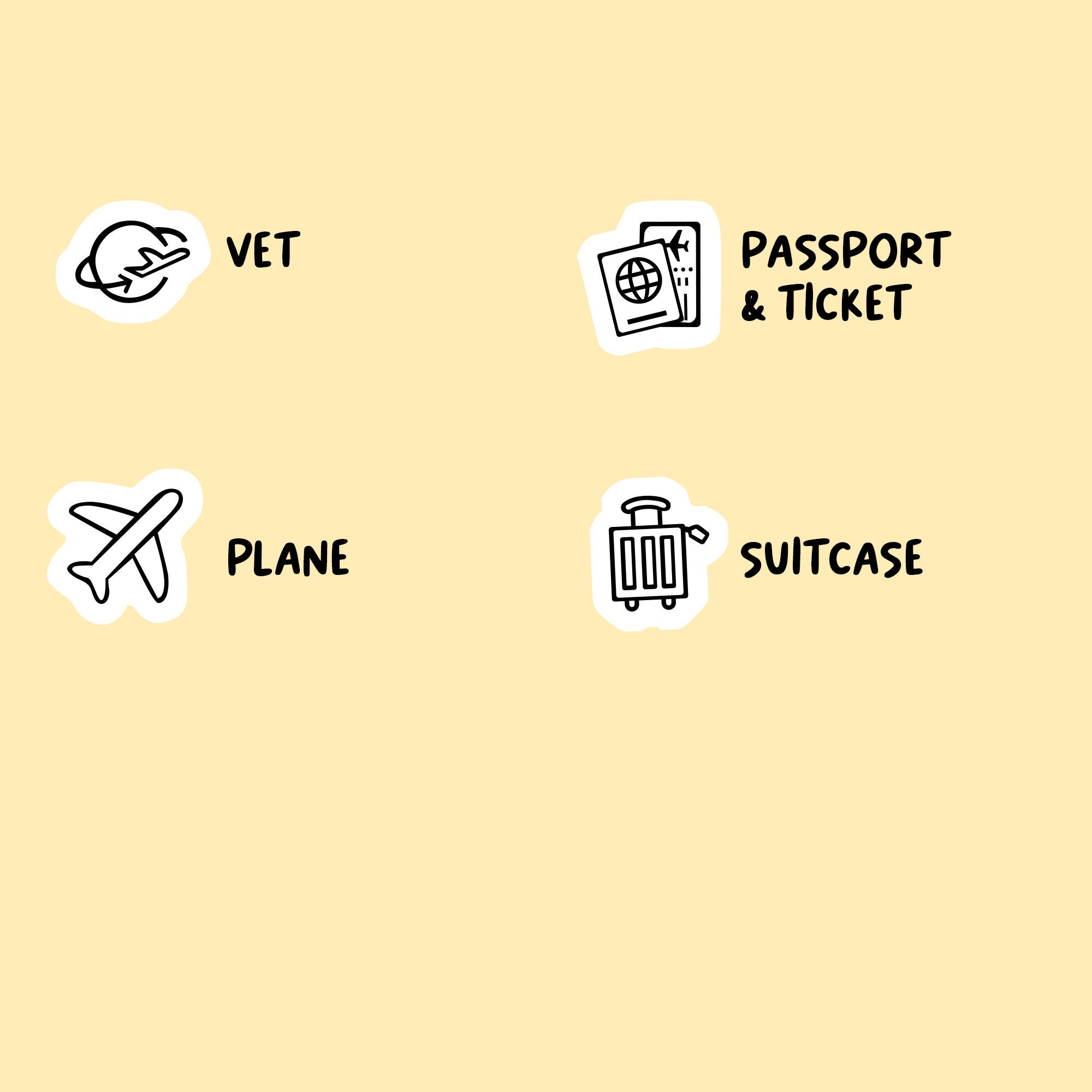Plane Travel Mix Icon Stickers | Choose From 4 Shapes and Multiple ...