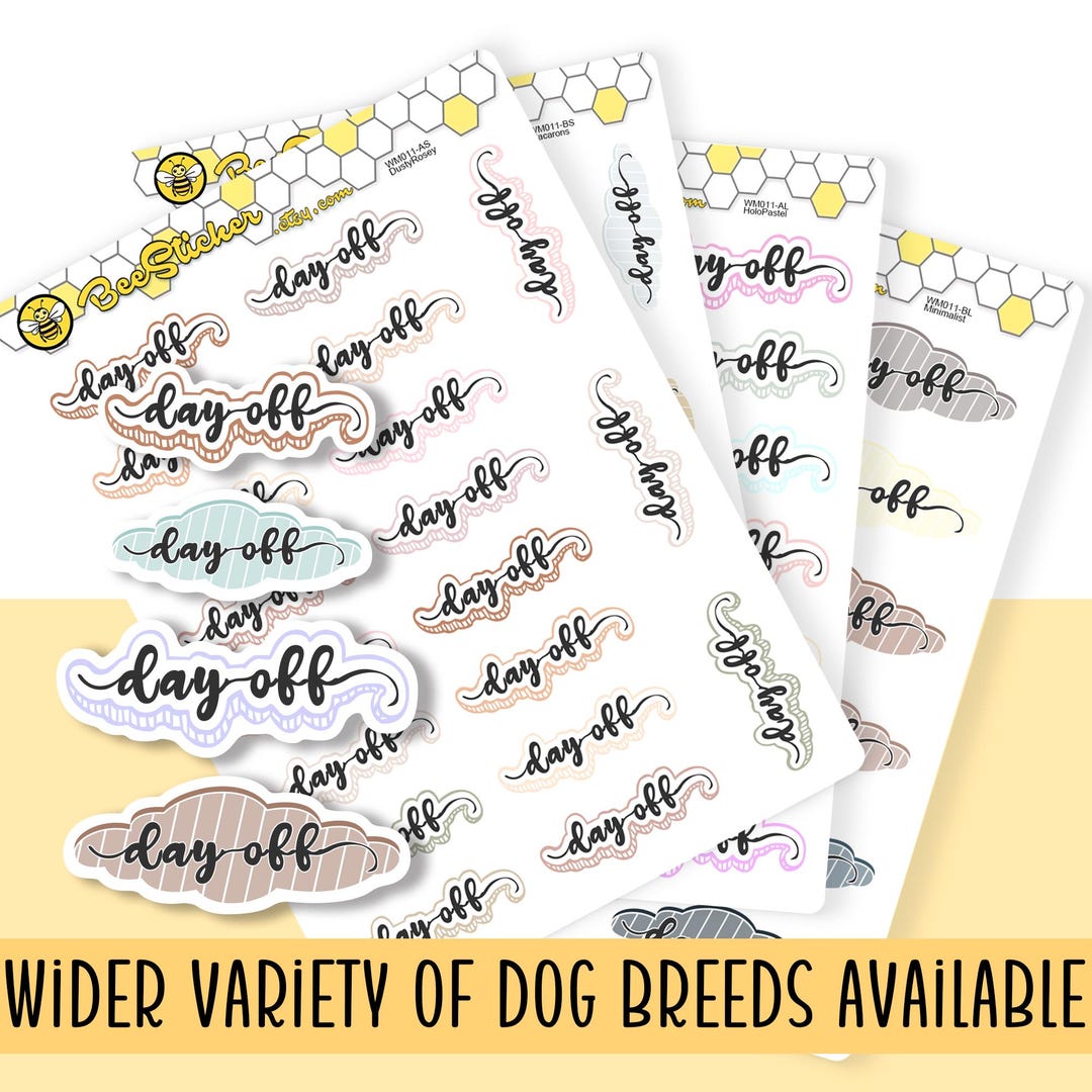 Day off Stickers | Choose From 2 Fonts and Multiple Colors | Planner ...