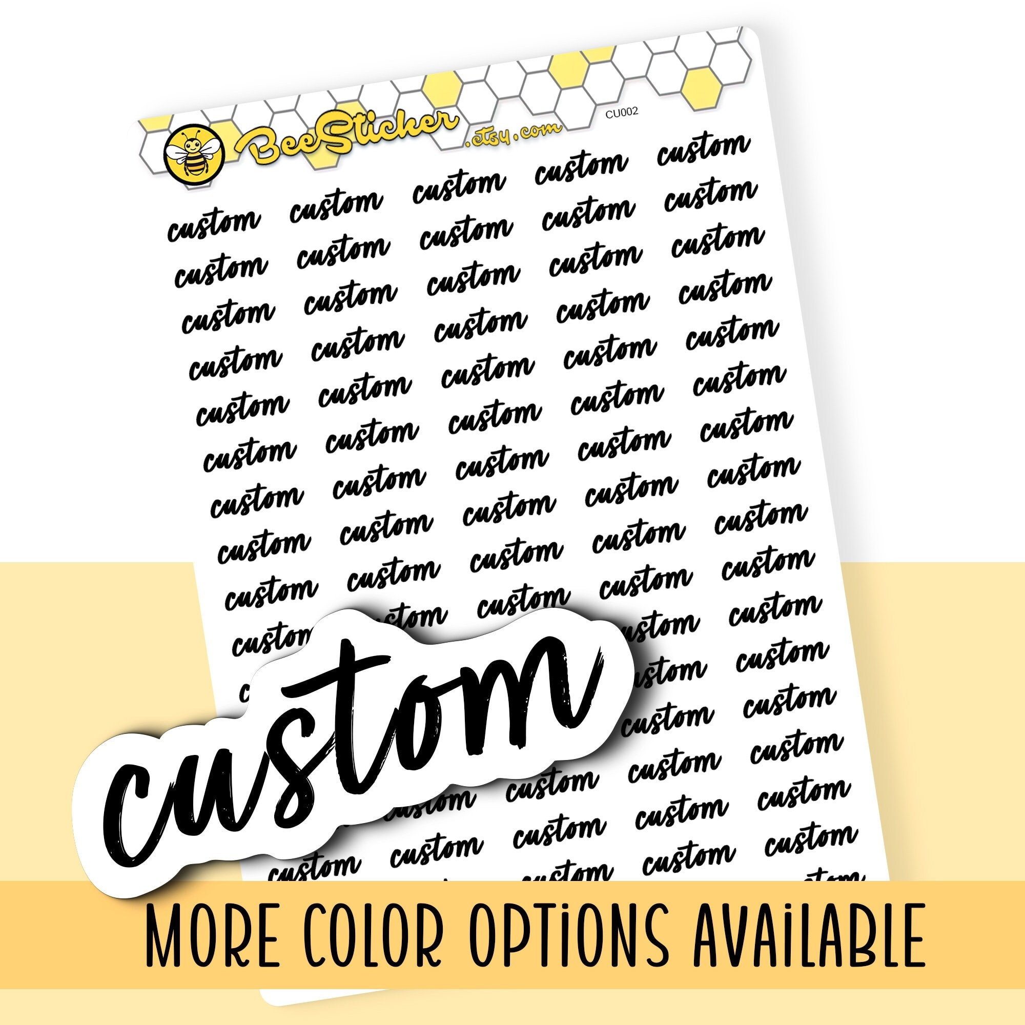 Custom Tiny Script Word Stickers | Choose From Multiple Colors ...