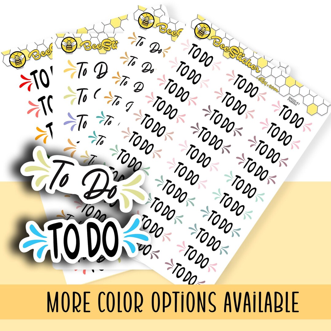 To Do Stickers | Choose From 2 Fonts and Multiple Colors | Planner Stickers | PD020 - Etsy