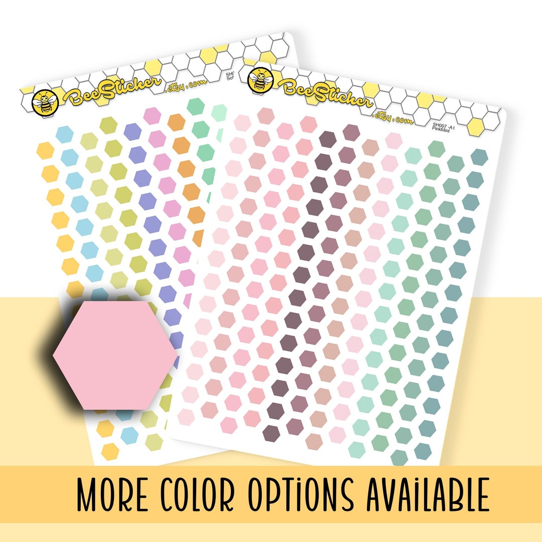 Tiny Hexagon Stickers | Choose From Multiple Colors | Planner Stickers ...
