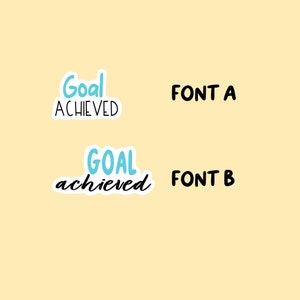 Goal Achieved Stickers | Choose From 2 Fonts and Multiple Colors ...