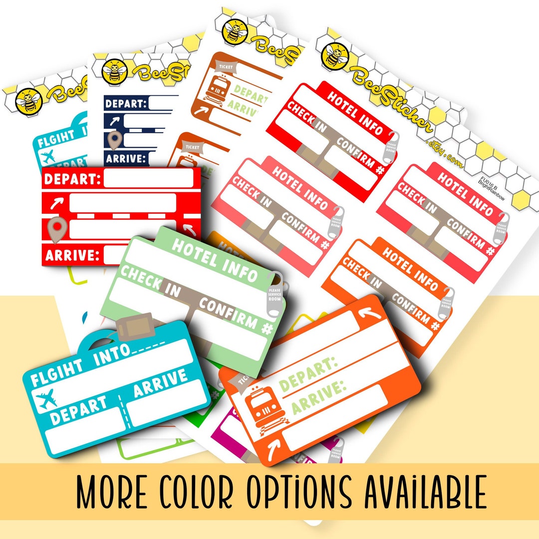 Travel Half Box Stickers | Choose From Multiple Colors | Planner ...
