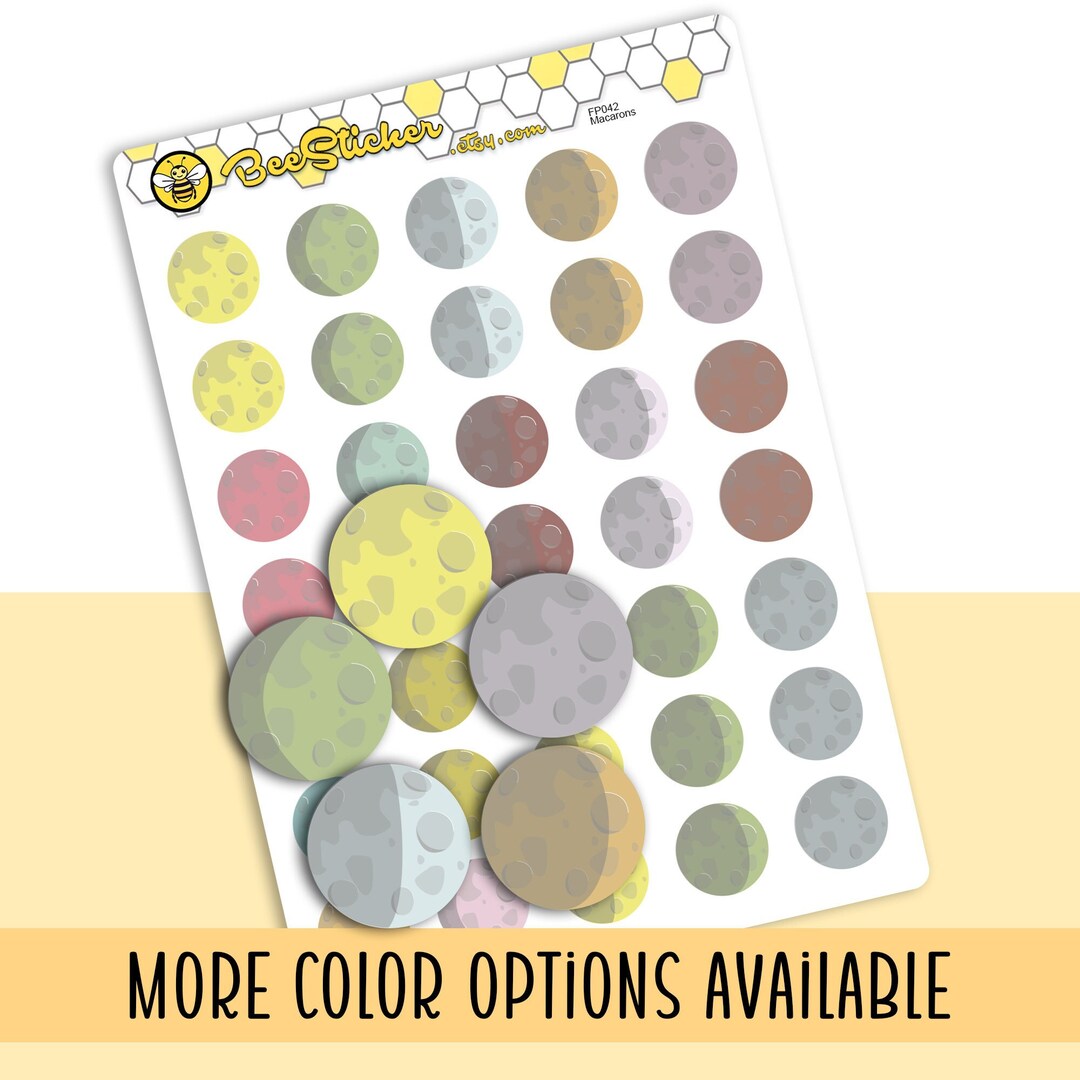 Moon Phase Stickers | Choose From Multiple Colors | Planner Stickers ...