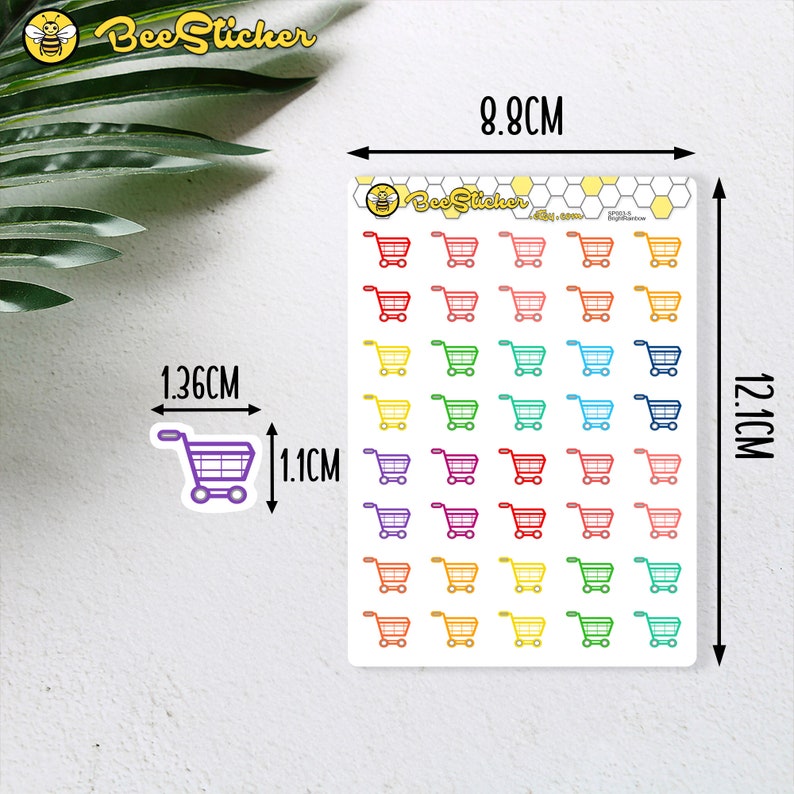 Shopping Trolley Icons Stickers | Choose From Multiple Colors | Planner ...
